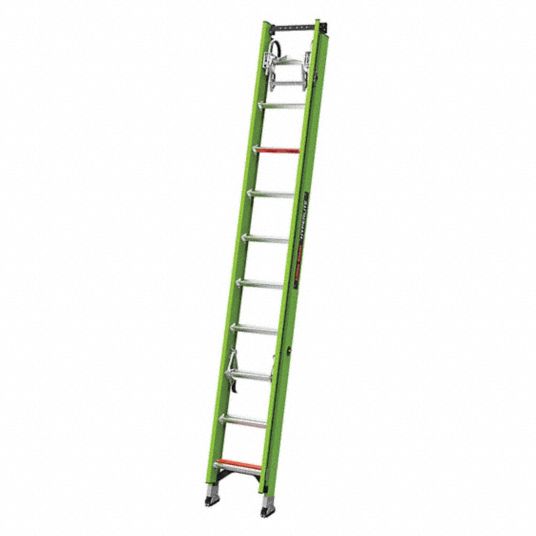 LITTLE GIANT, 20 ft Overall Ht, Fiberglass, Extension Ladder - 415F75 ...