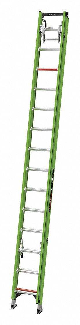 LITTLE GIANT, 28 ft Ladder Size, Fiberglass, Extension Ladder - 415F87 ...