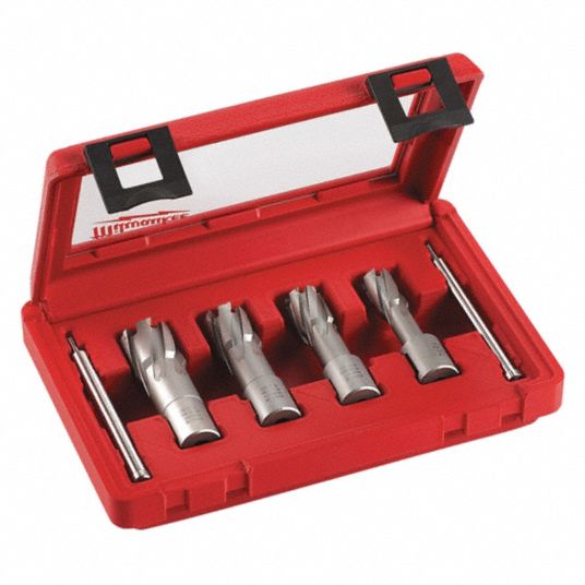 MILWAUKEE Annular Cutter Set, Number of Cutters 4, Carbide Tipped ... MILWAUKEE Annular Cutter Set, Number of Cutters 4, Carbide Tipped ...