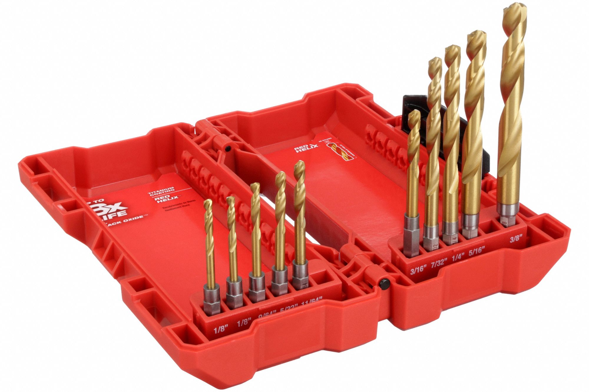 MILWAUKEE HEX SHANK DRILL SET IN SMALLEST DRILL BIT IN LARGEST