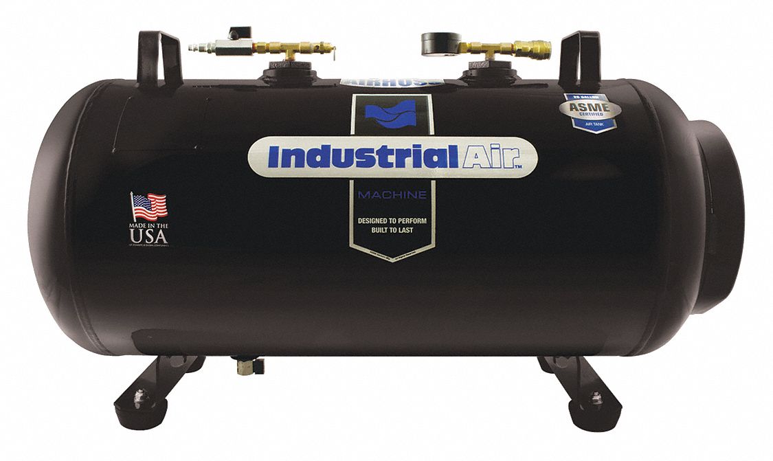 INDUSTRIAL AIR, 20 gal Tank Capacity, 175 psi Max Op Pressure, Air Tank ...