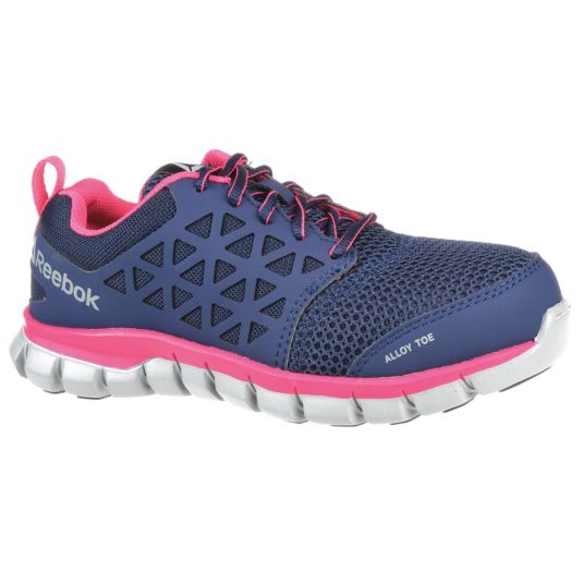 REEBOK Athletic Shoe, 6-1/2, M, Women's, Navy, Alloy Toe Type, 1 PR ...