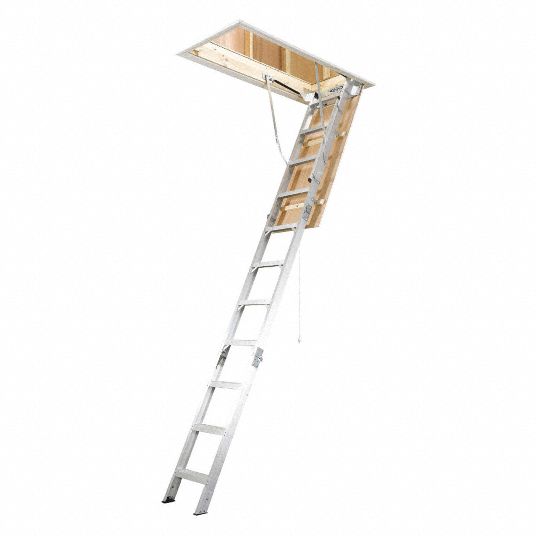 WERNER, Aluminum, Spring Assist, Attic Ladder - 416K82|AH2210 - Grainger
