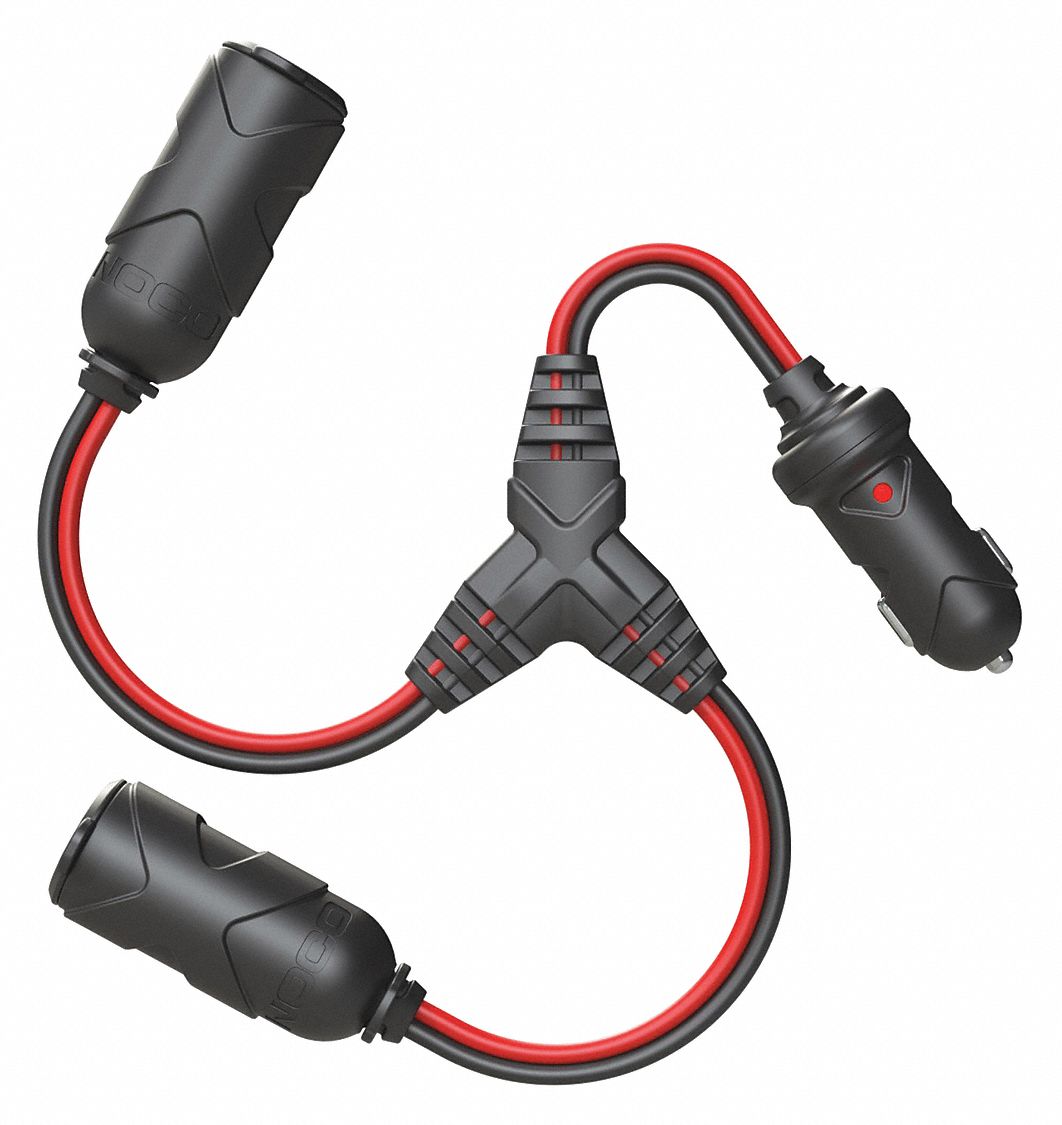 Portable, 12V, Power Outlet Twin Socket Splitter - 417Y80|GC020 - Grainger