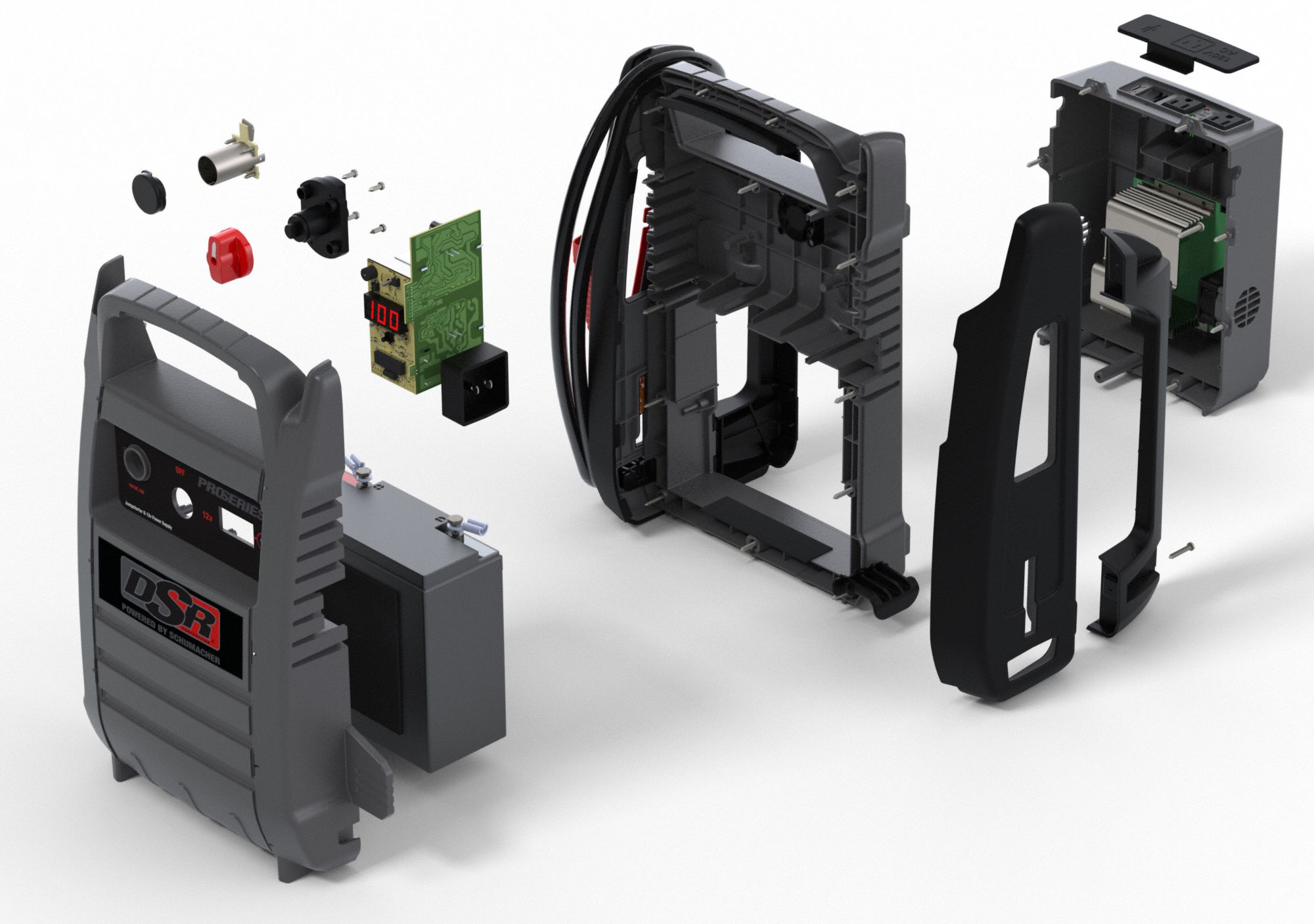 DSR PROSERIES Battery Jump Starter: Boosting, For 12 V DC Battery Volt ...