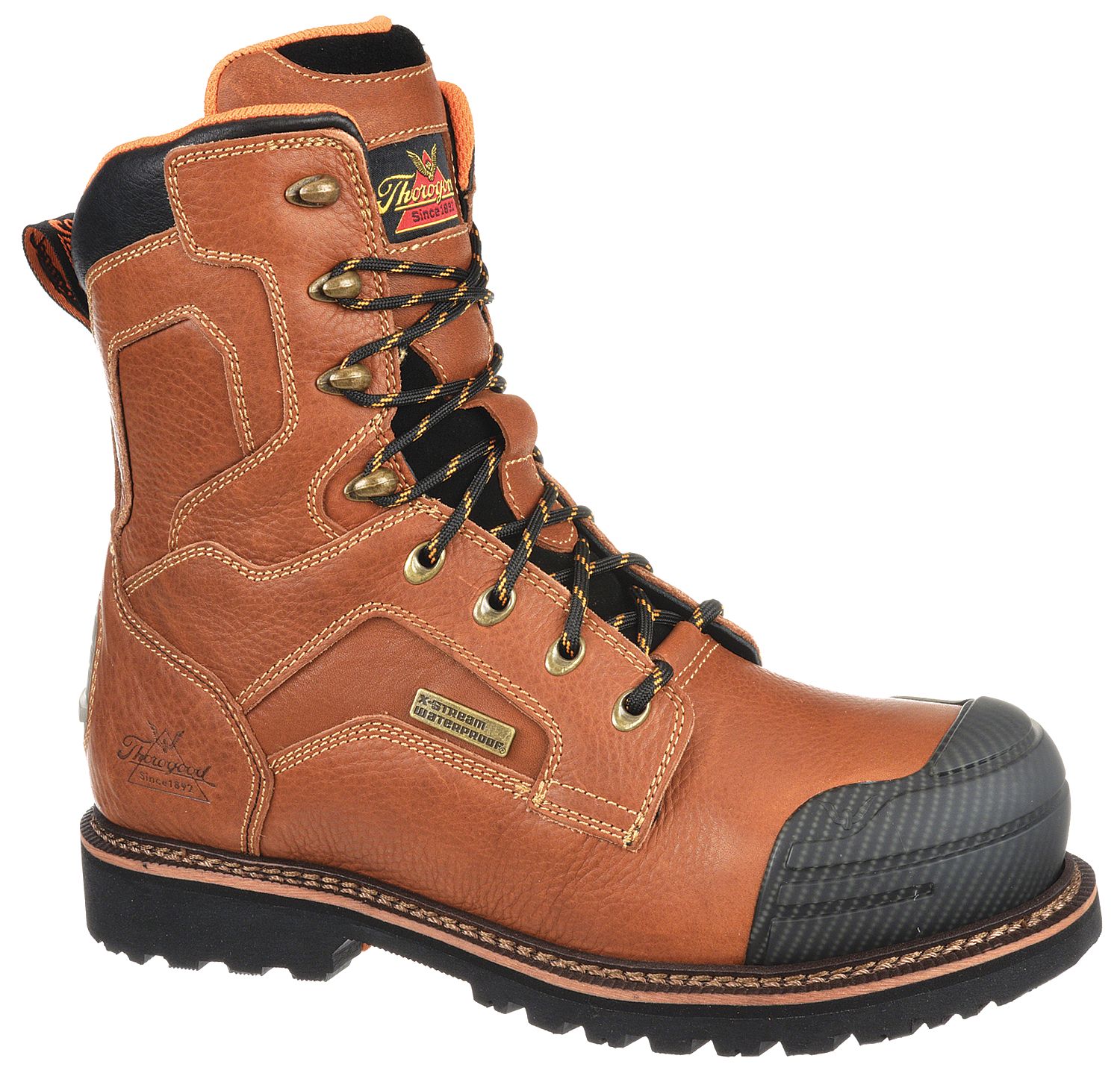 8 in Work Boot, 12, M, Men's, Brown, Composite Toe Type, 1 PR - Grainger