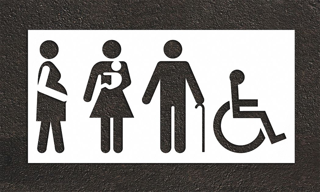 Disabled, 50 in Overall Ht, Pavement Stencil - 419Y66|STL-108-34208 ...