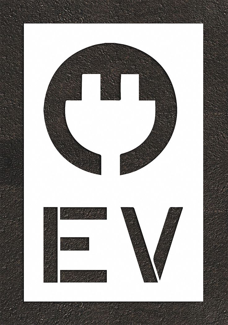 Ev Letters/Plug, 56 in Overall Ht, Pavement Stencil - 419Y93|STL-116 ...