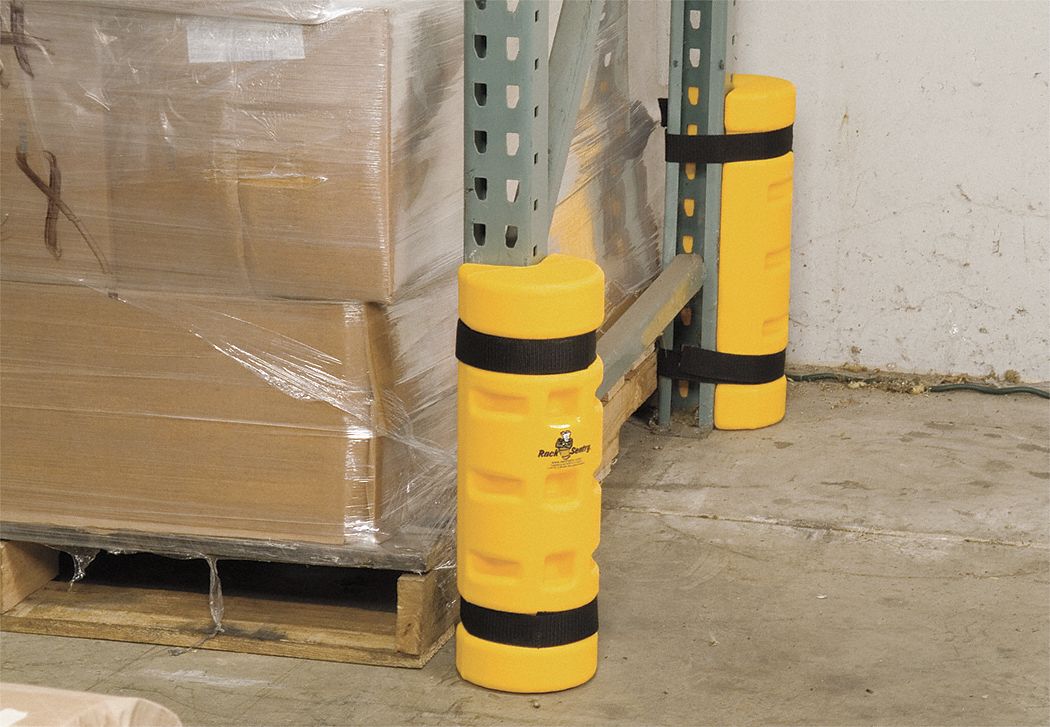 RACK SENTRY Pallet Rack Guard: Strap-On, On Upright, 3 in x 5 1/4 in x ...