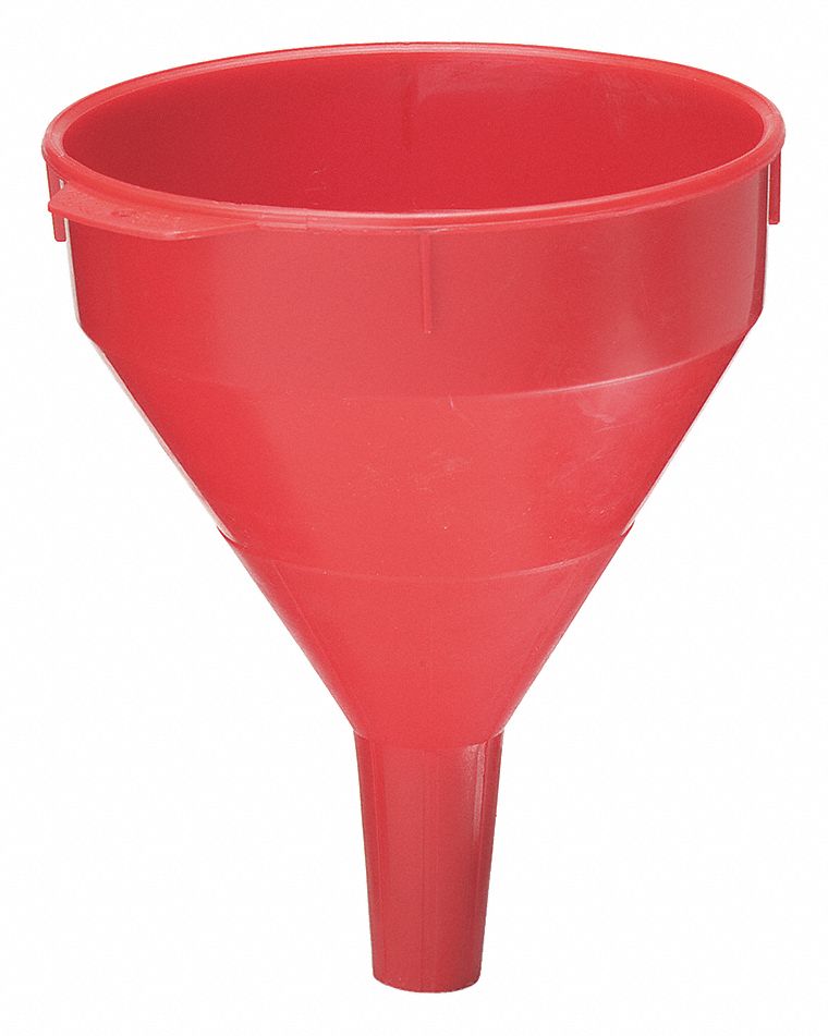 Funnel with Screen, Material Plastic, Color Red - Grainger