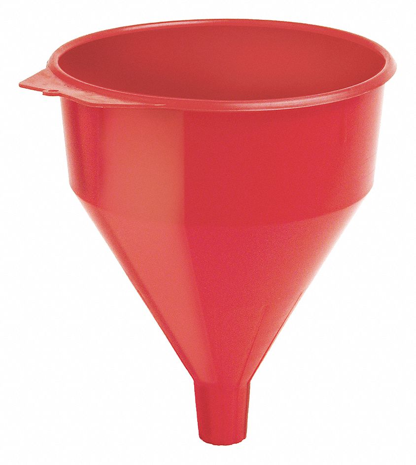 Funnel, Material Plastic, Color Red - Grainger