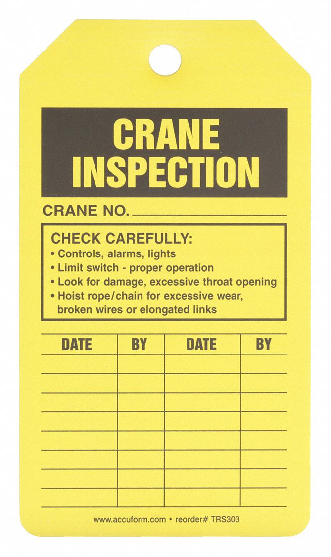 Yellow, 3 1/4 in Wd, Tag - 41CN15|41CN15 - Grainger