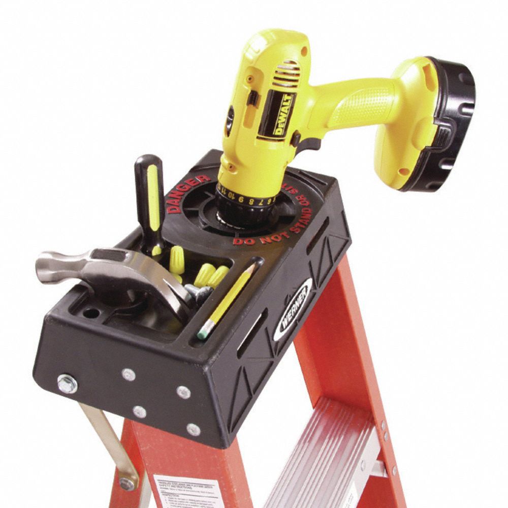 WERNER Tripod Stepladder: 12 ft Ladder Ht, 11 Steps, 300 lb Load ...