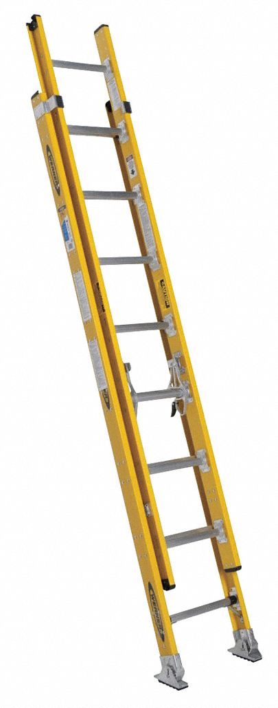 WERNER, 16 ft Ladder Size, Fiberglass, Extension Ladder - 41D258|7116-2 ...