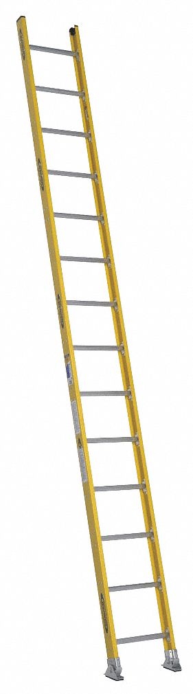 WERNER, 14 ft Ladder Size, Fiberglass, Straight Ladder - 41D266|7114-1 ...