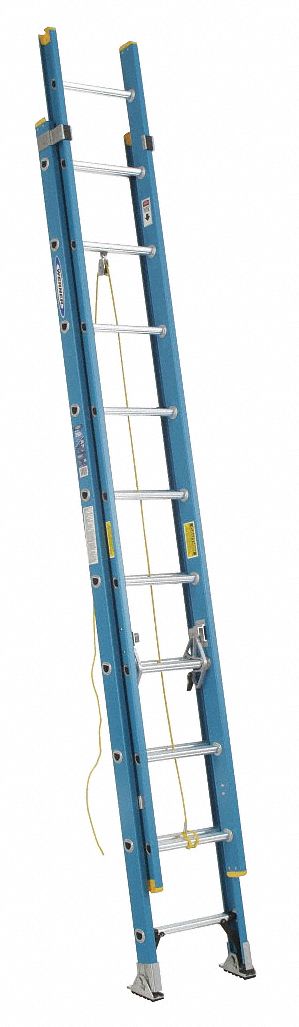 WERNER, 20 ft Ladder Size, Fiberglass, Extension Ladder - 41D273|D6020 ...