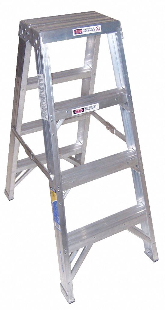 WERNER, 4 ft Ladder Size, Aluminum, Stepladder - 41D287|T404 - Grainger