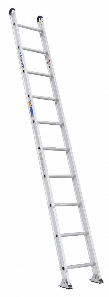 WERNER, 10 ft Ladder Size, Aluminum, Straight Ladder - 41D309|510-1 ...