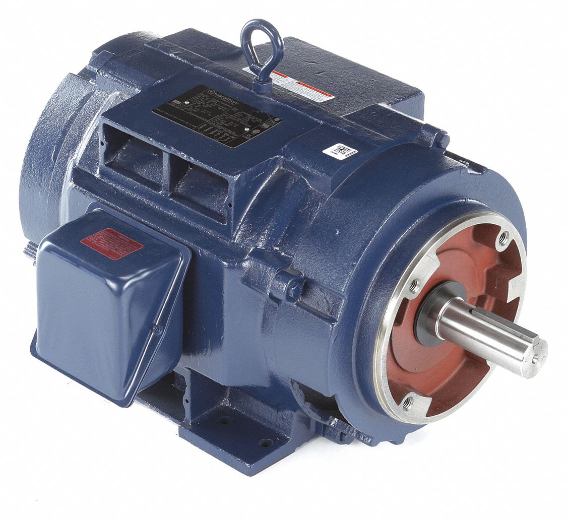 General Purpose Motor, 15 HP, 3-Phase, Nameplate RPM 1775, Voltage 230/ ...