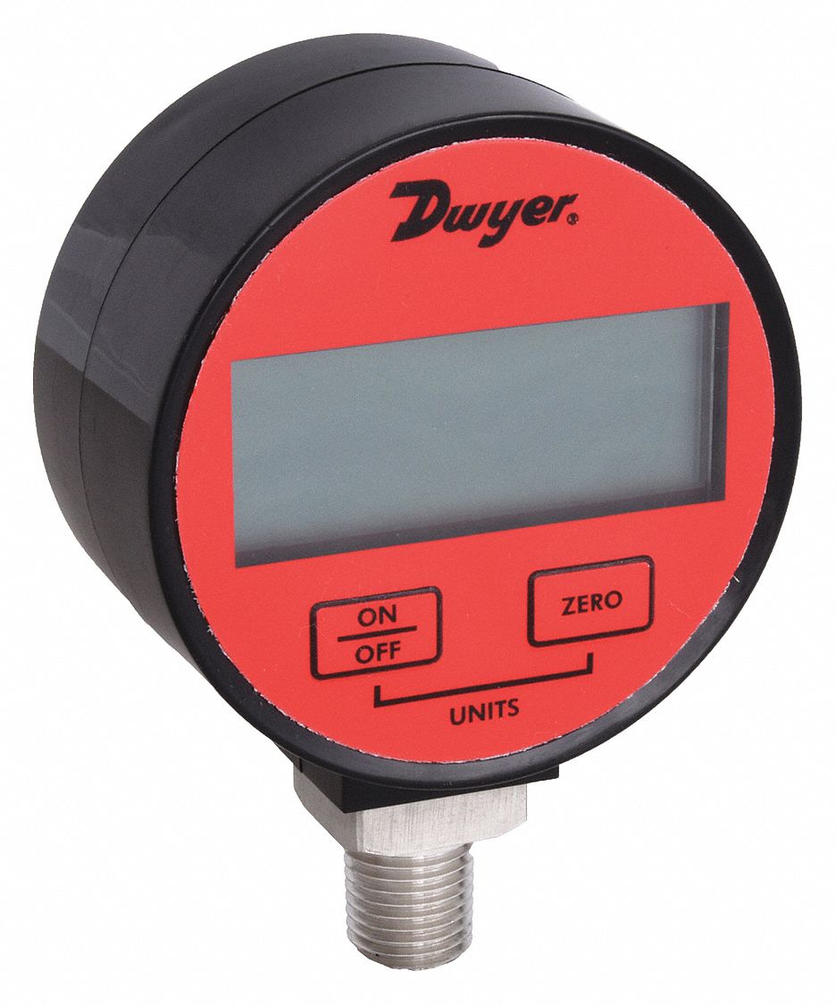 DWYER, -30 in Hg to 0 psi, For Dry Air & Gases, Digital Industrial ...