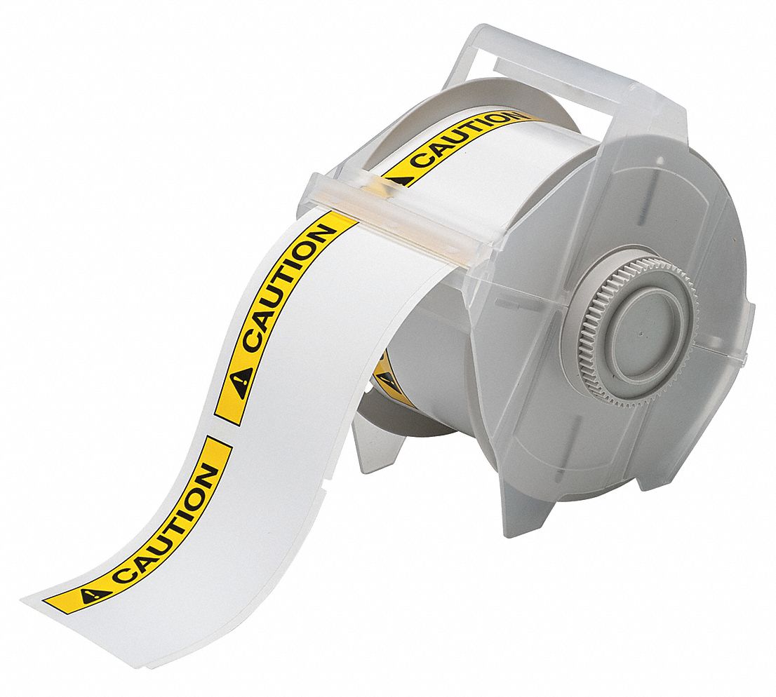 Caution, CAUTION Header, Precut Label Roll - 41F245|121551 - Grainger