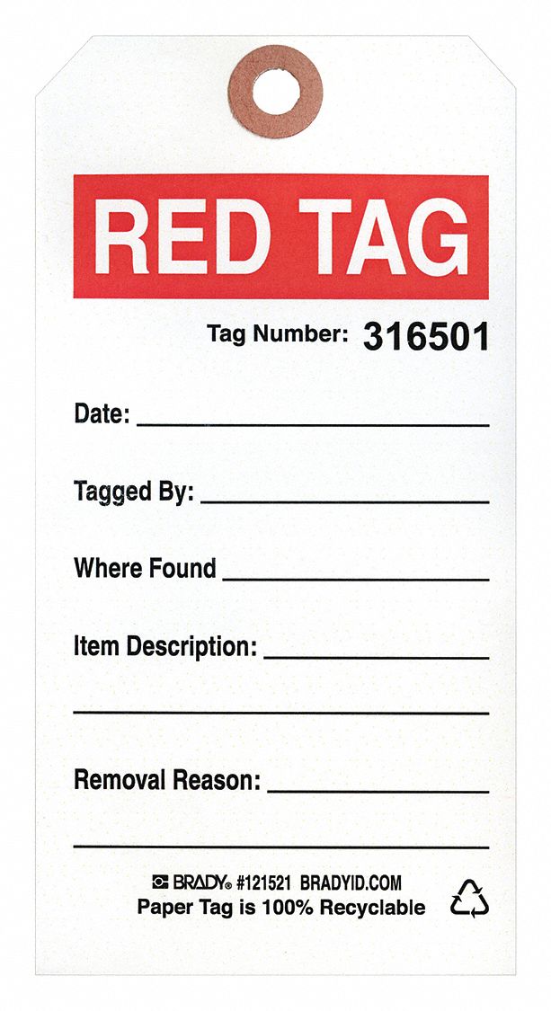 Black/Red/White, Cotton String, Tags - 41F338|121521 - Grainger
