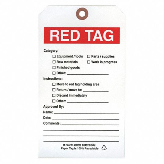 Black/Red/White, Cotton String, Tags - 41F339|121522 - Grainger