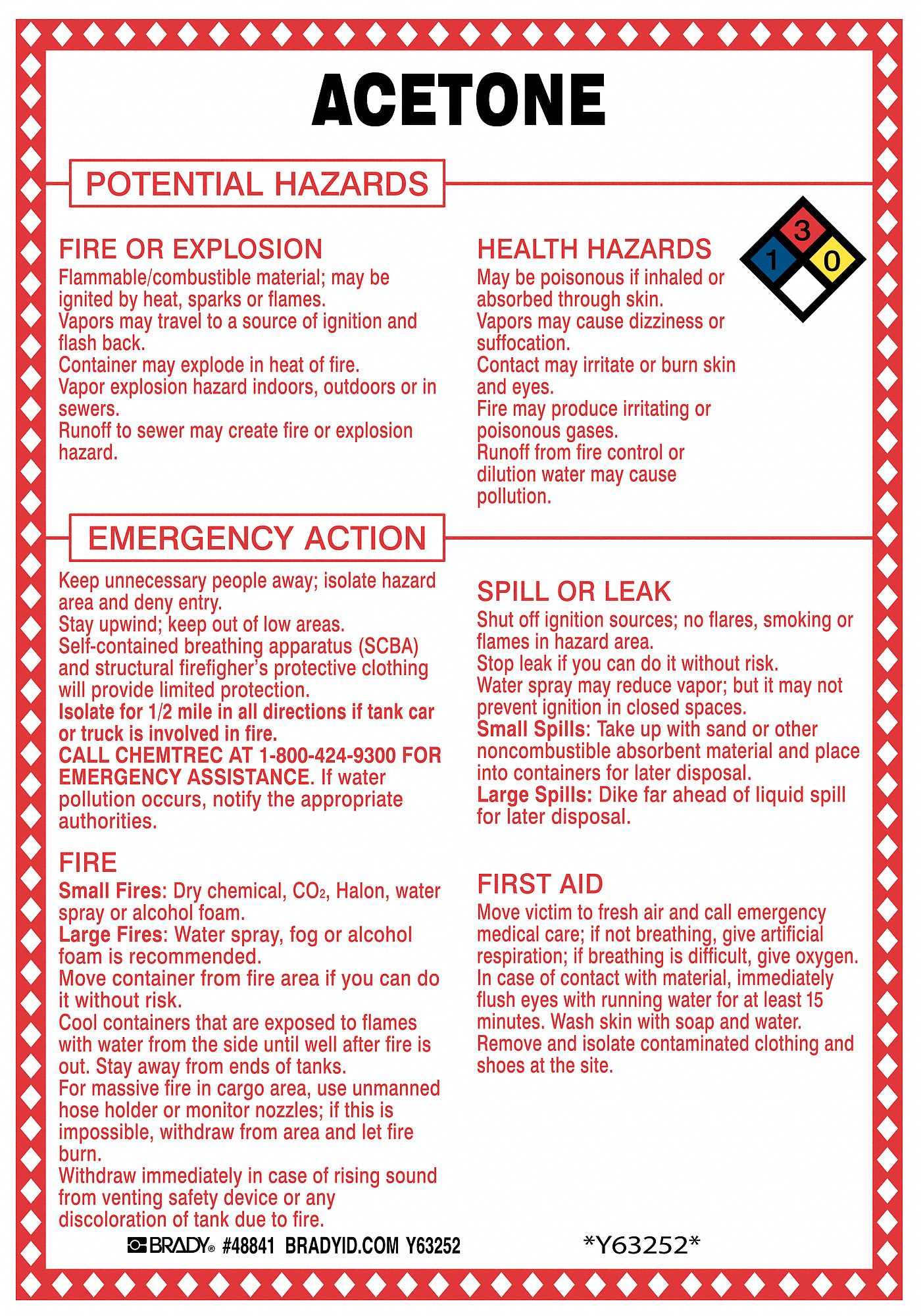 BRADY SIGN HAZARDOUS MTRL 10X7 - Right-To-Understand Placards and Signs ...