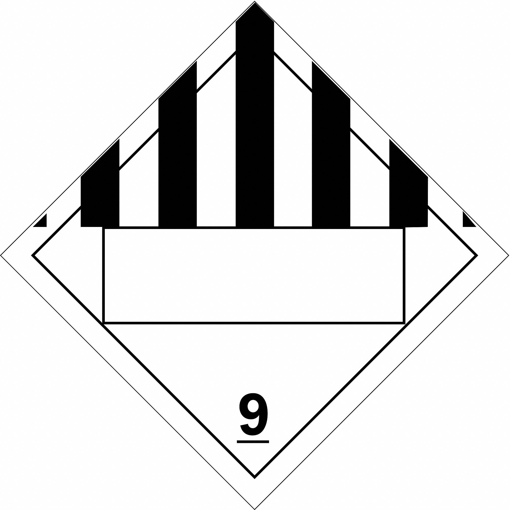 BRADY, 9, 10 3/4 in x 10 3/4 in, DOT Container Placard - 41F577|60388 ...