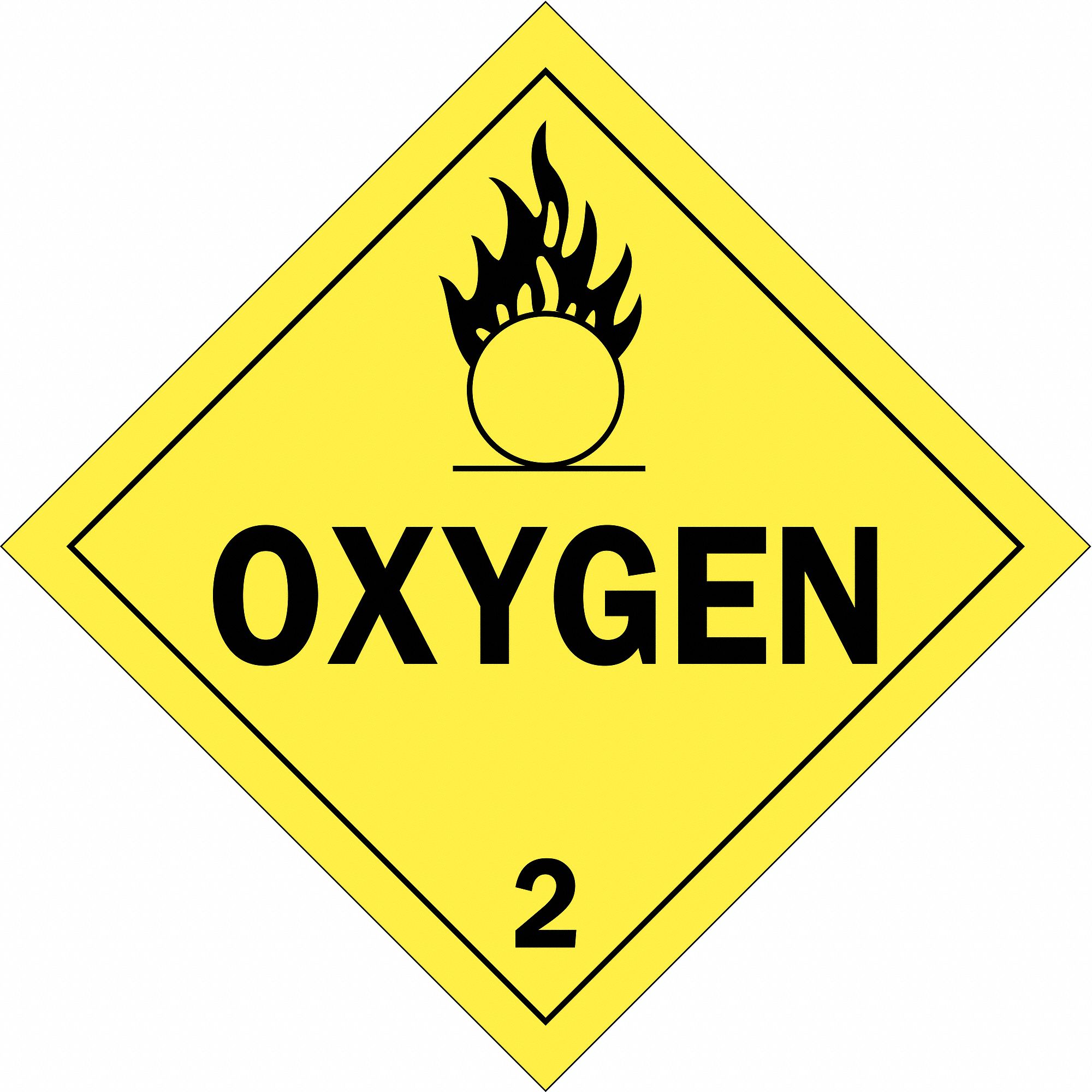 Oxygen 10 3 4 In Label Wd DOT Container Placard 41F720 63436 Grainger