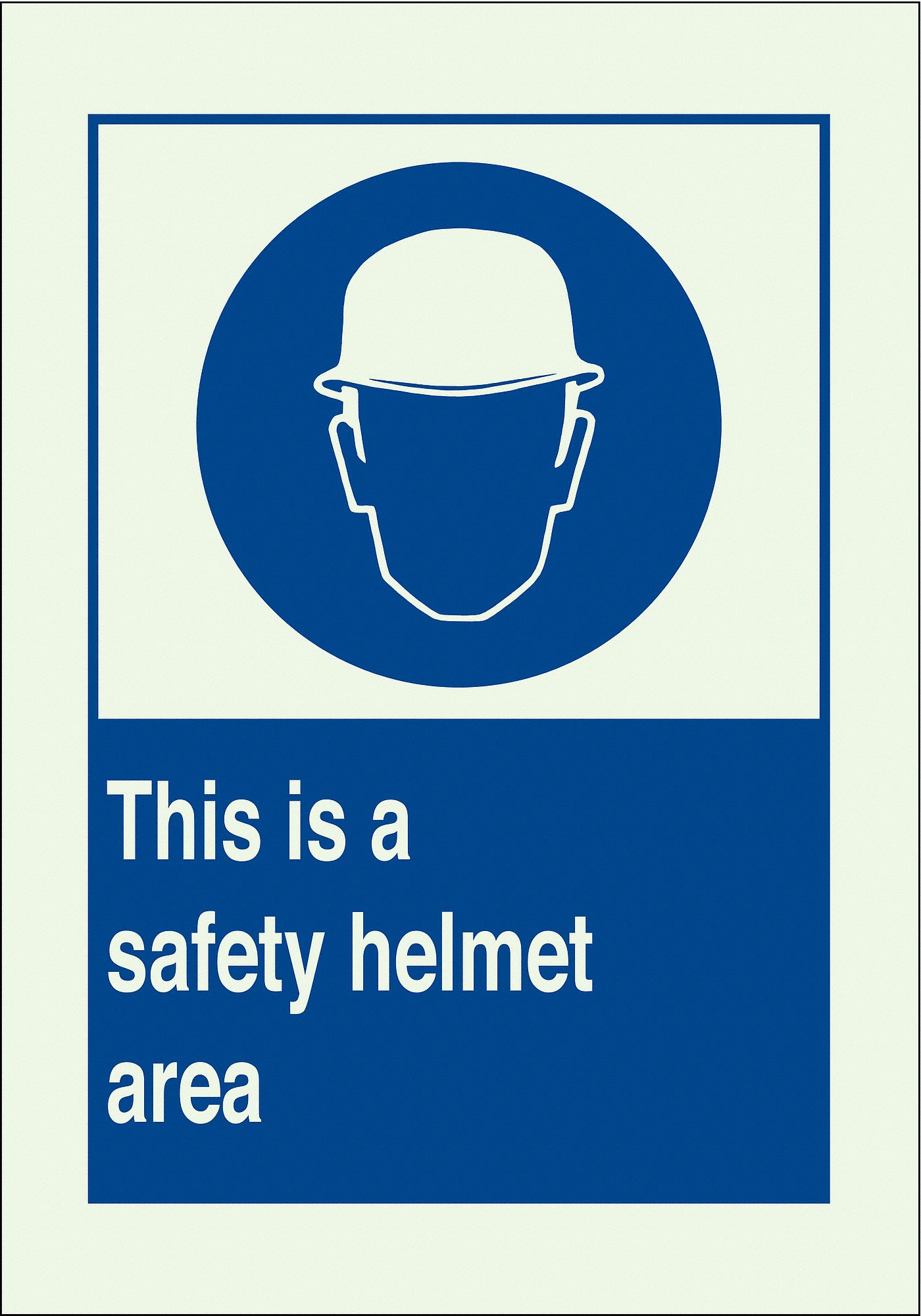 Safety Sign, This Is A Safety Helmet Area, Header No Header, Rectangle ...