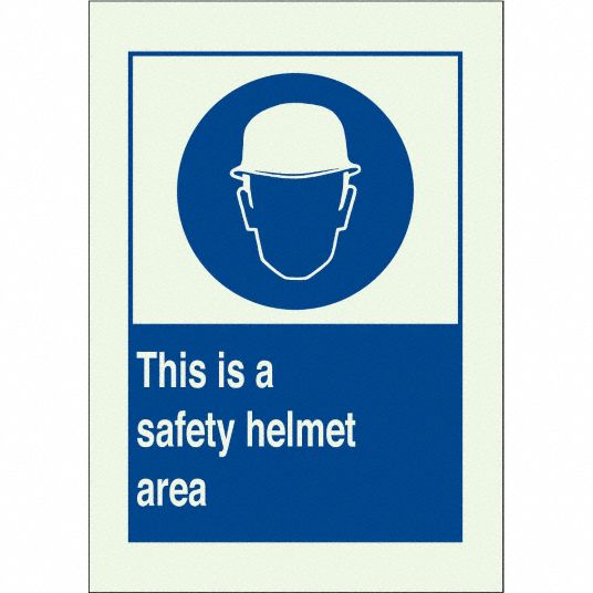 Safety Sign, This Is A Safety Helmet Area, Header No Header, Rectangle ...