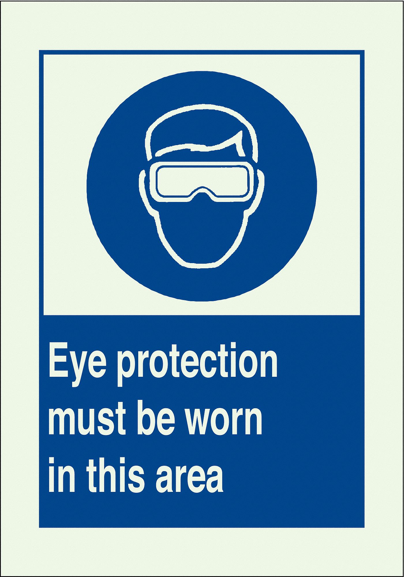 Safety Sign, Eye Protection Must Be Worn In This Area, Header No Header ...