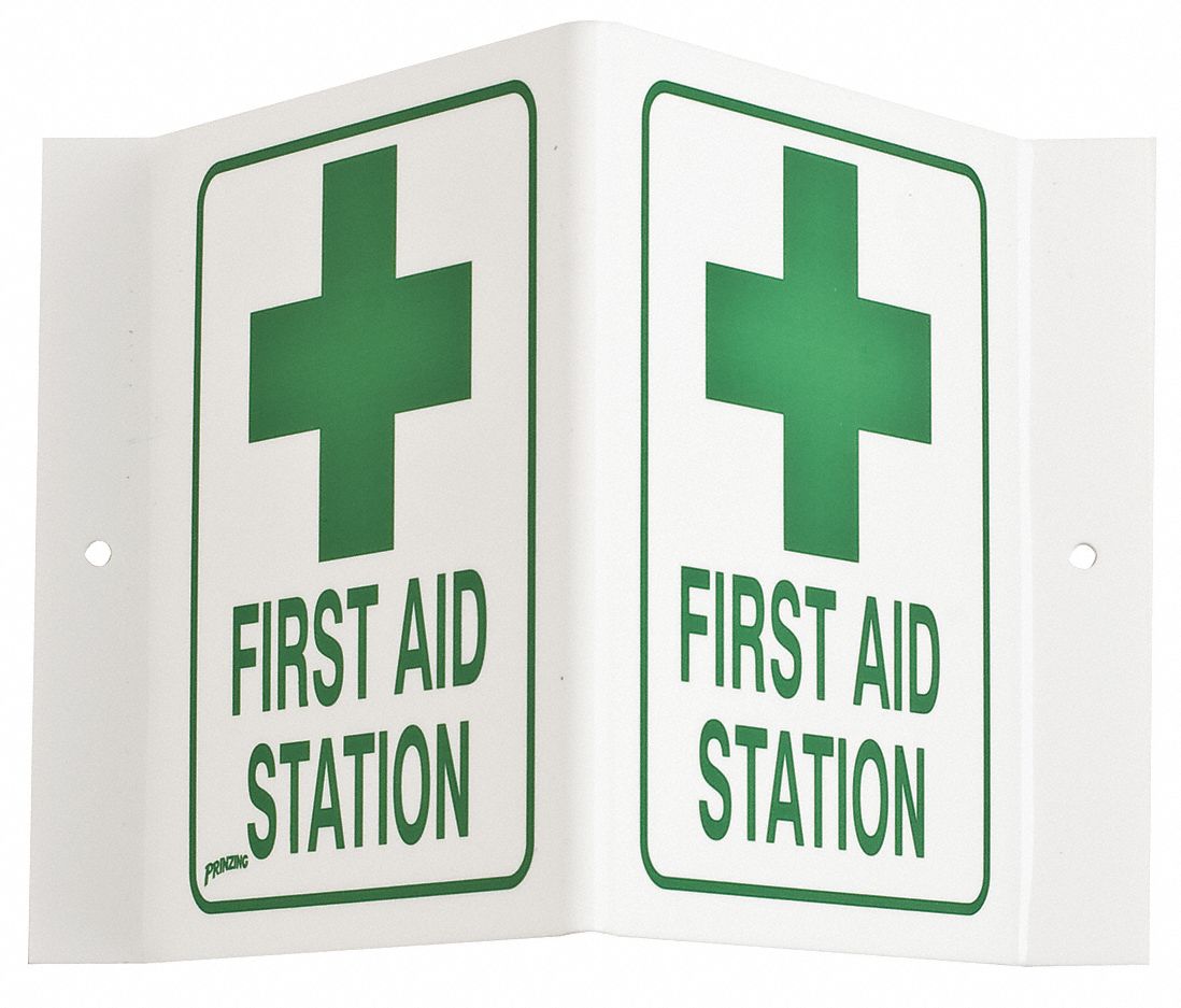 Mounting Holes Sign Mounting, Not Retroreflective, First Aid Sign ...
