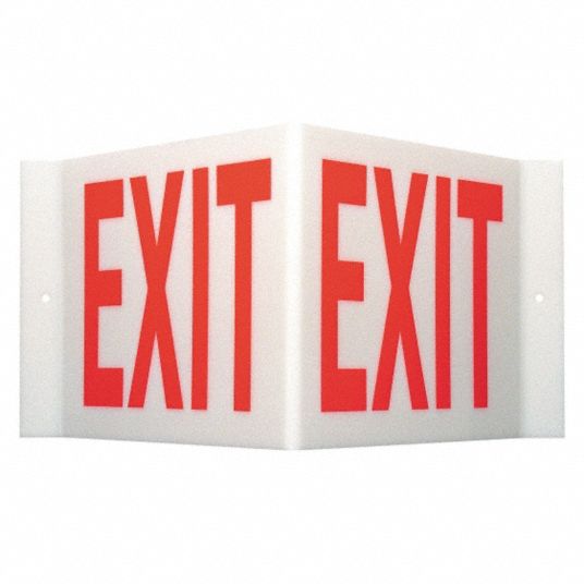 BRADY Acrylic, Exit Sign, 15" Width, 8" Height, Double-Sided Yes ...