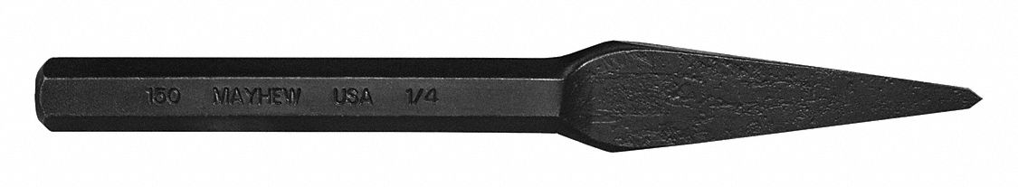MAYHEW PRO Cape Chisel: Steel, 1/4 in Blade Wd, 5 3/4 in Overall Lg ...