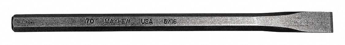 Steel, 5/16 in Blade Wd, Cold Chisel - 41GJ95|70201 - Grainger