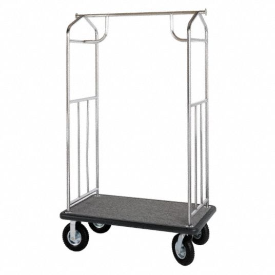 HOSPITALITY 1 SOURCE, 1 in Frame Dia, 43 in Overall Lg, Bellman Cart ...