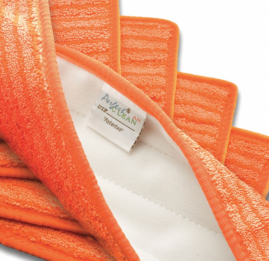 PERFECT CLEAN, Microfiber, 12 in Wd, Mop Flat - 41HD75|FM512AM-O - Grainger