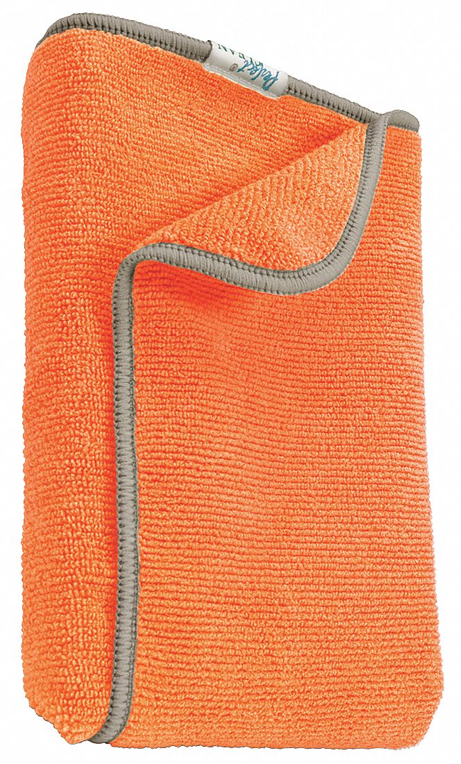 PERFECT CLEAN, 16 in x 16 in, Microfiber Cloth: Microfiber, New, Orange ...