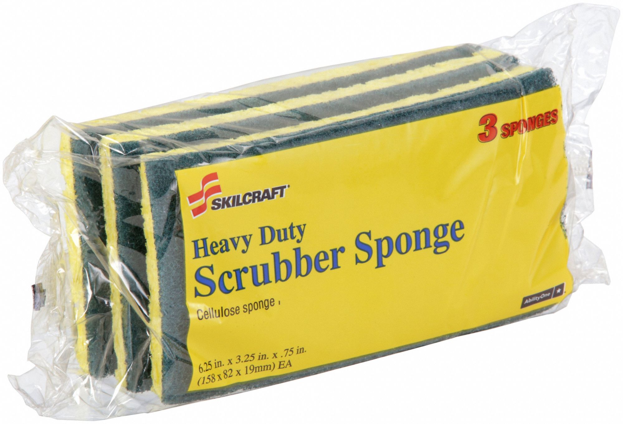 ABILITY ONE, Cellulose, 6 1/4 in Lg, Scrubber Sponge - 41HU35|7920-01 ...