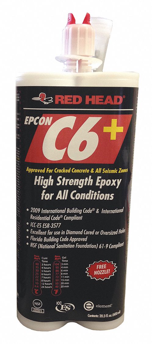 RAMSET CARTRIDGE HI STRENGTH EPOXY C6 20OZ - Adhesive Anchors ...