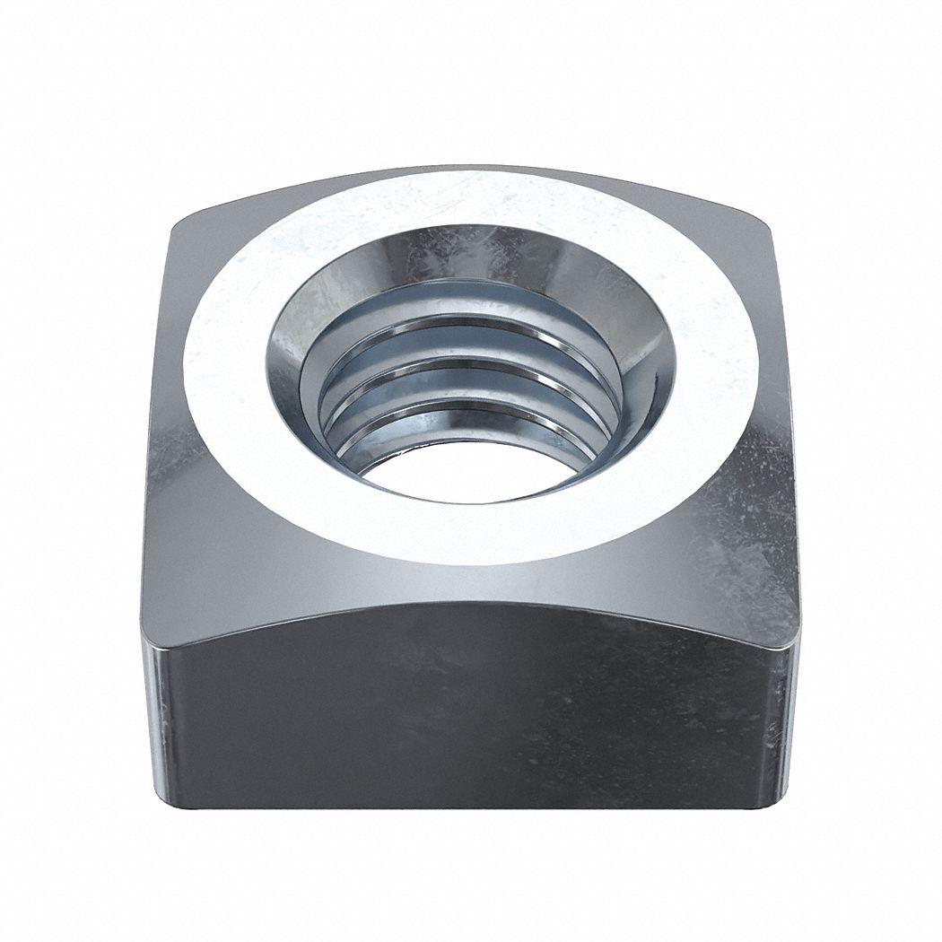 7/16"-14 Thread Size, Steel, Square Nut - 41JV21|U11140.043.0001 - Grainger