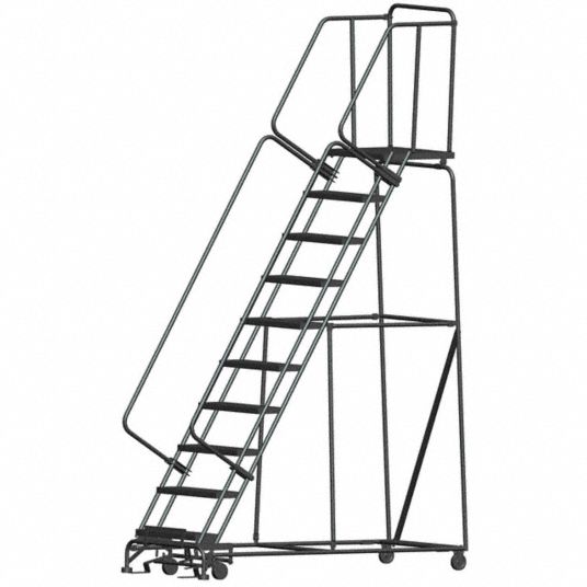 BALLYMORE, No Locking Mechanism, No Handrails, Safety Rolling Ladder ...