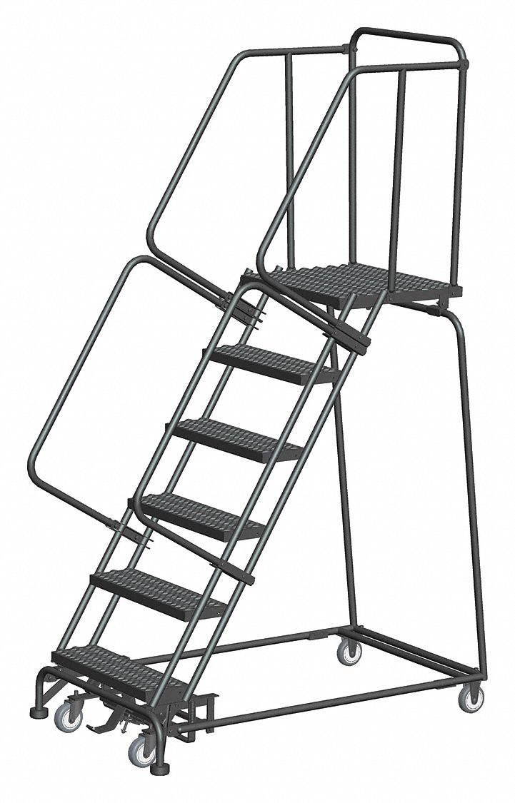 BALLYMORE, 5 ft Platform Ht, Assembled, Rolling Ladder - 41LF23 ...