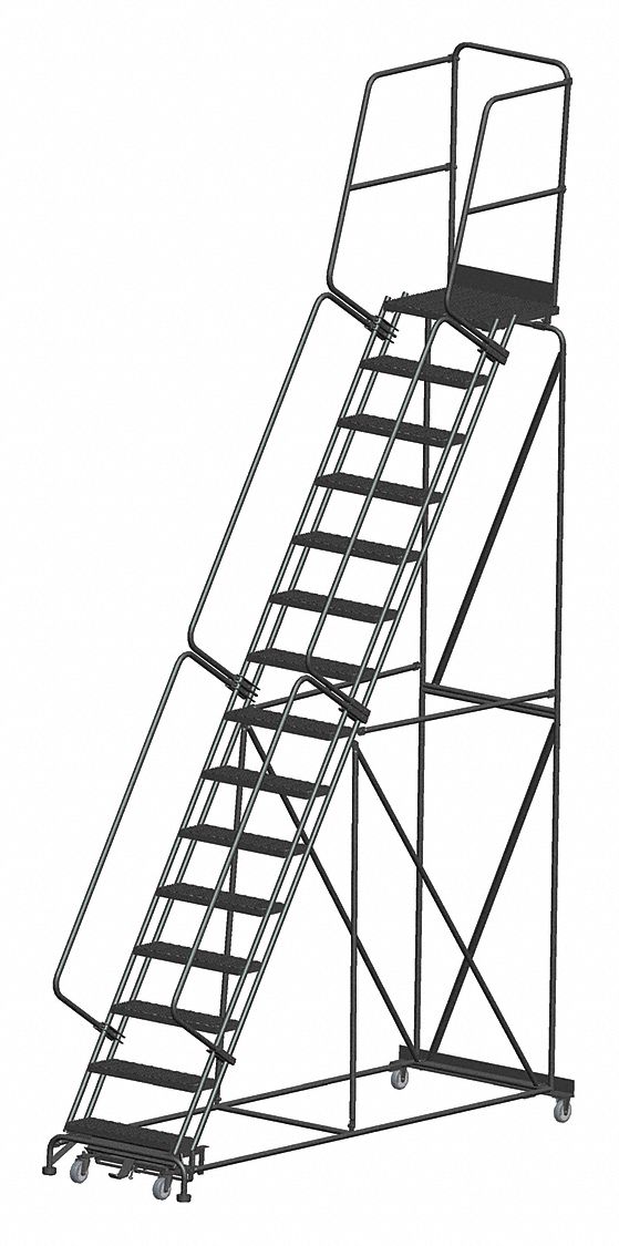 BALLYMORE, 12.5 ft Platform Ht, Unassembled, Rolling Ladder - 41LG70|WA ...