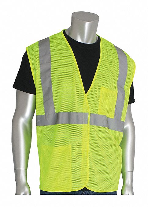 PIP, M Vest Size, Hi-Visibility Vest,2 Pockets,Lime Yl,M - 581W80|302 ...