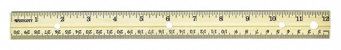 Ruler,Wood,12 In - Grainger