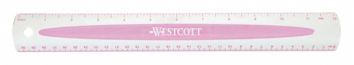 WESTCOTT, 14375-100, 12 in / 300 mm, Ruler - 41N628|14375-100 - Grainger