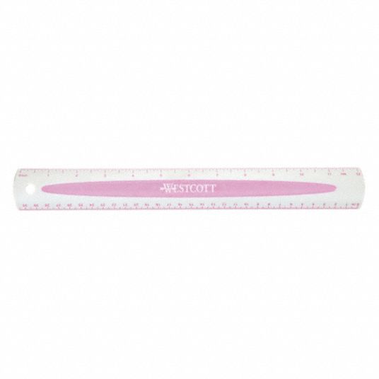 WESTCOTT, 14375-100, 12 in / 300 mm, Ruler - 41N628|14375-100 - Grainger